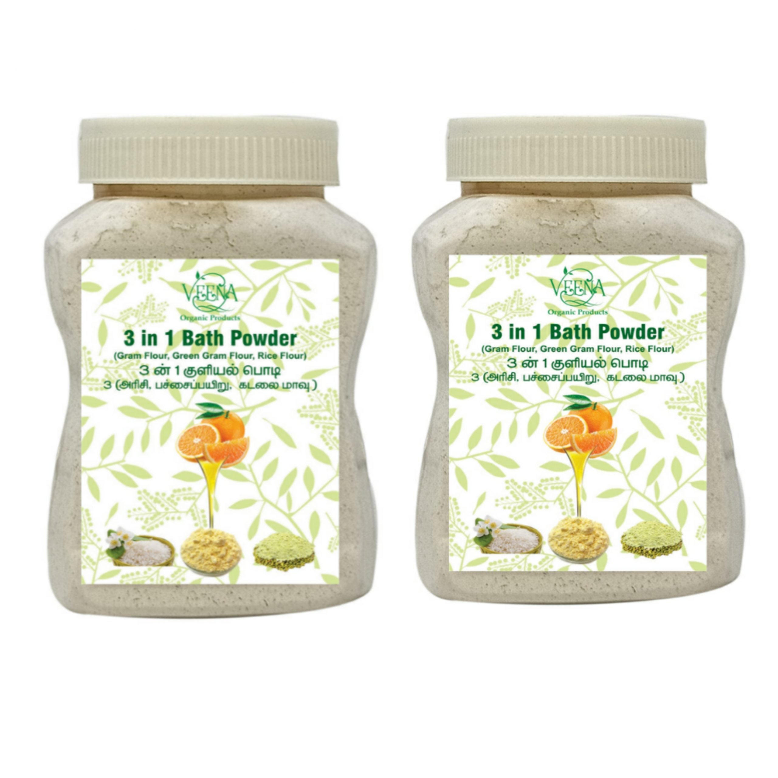 Veena : Products 3 In 1 Bath Powder Channa Dhal, Green Mung Gram & Ric ...